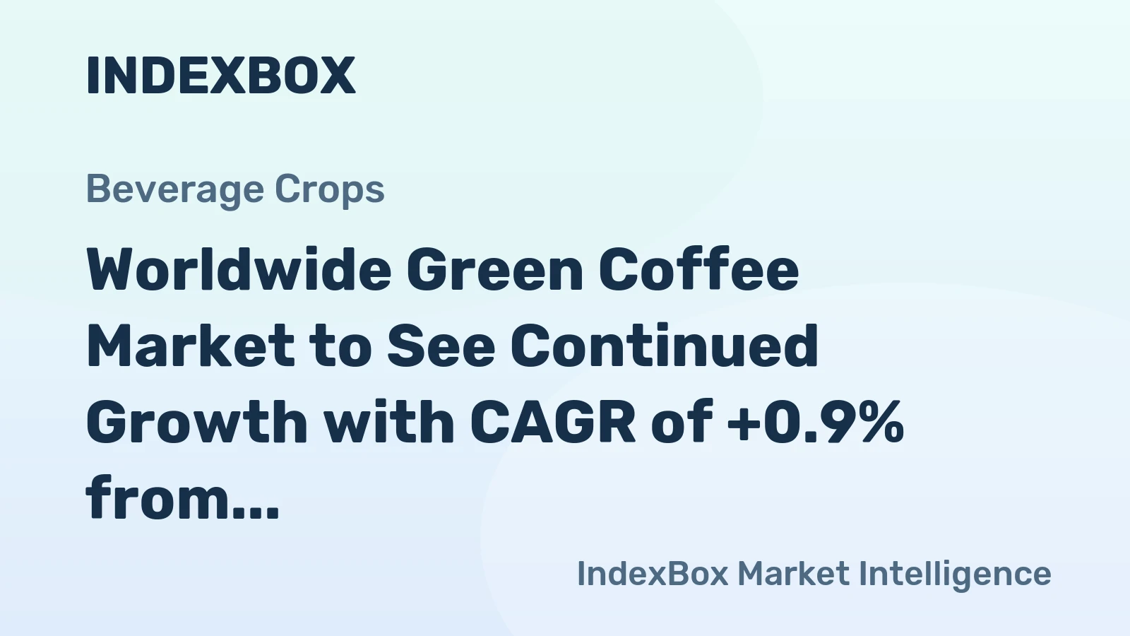 Worldwide Green Coffee Market to See Continued Growth with CAGR of +0.9% from 2024 to 2035