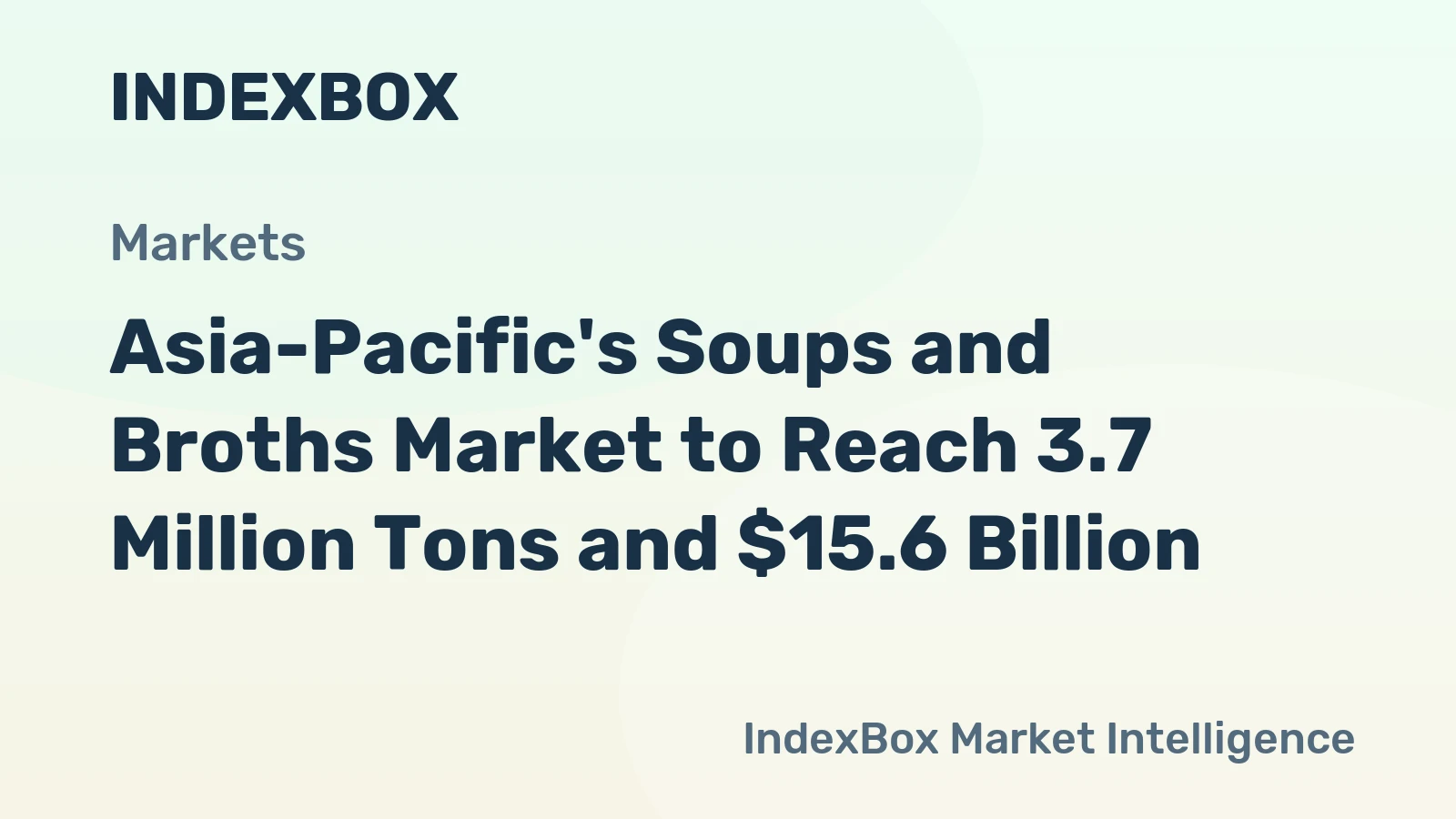 Asia-Pacific's Soups and Broths Market to Reach 3.7 Million Tons and $15.6 Billion