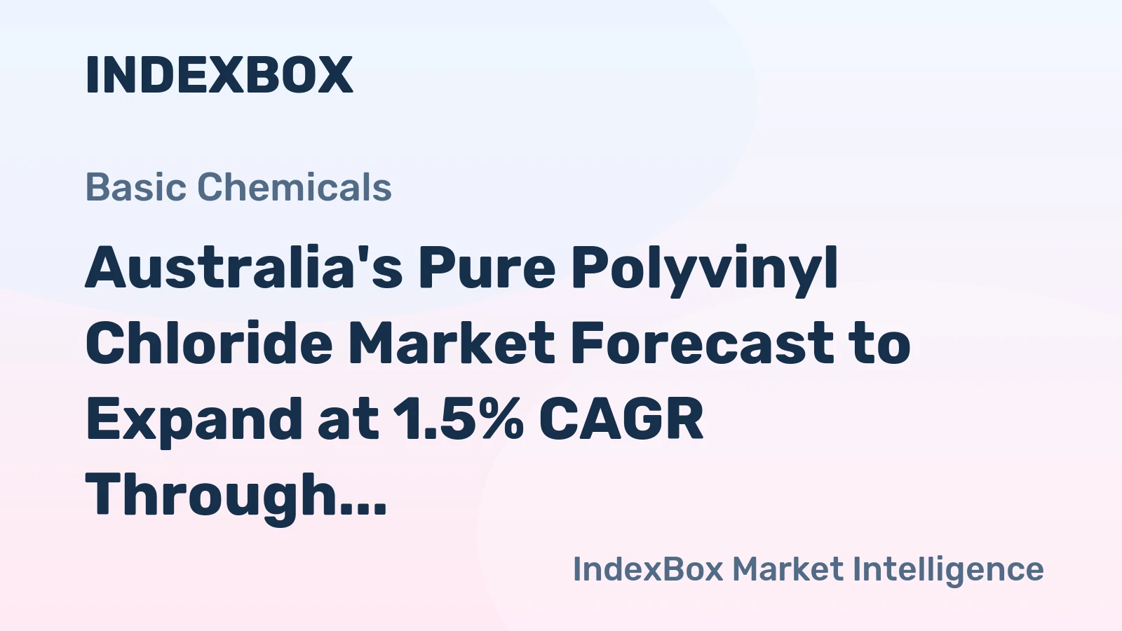 Australia's Pure Polyvinyl Chloride Market Forecast to Expand at 1.5% CAGR Through 2035