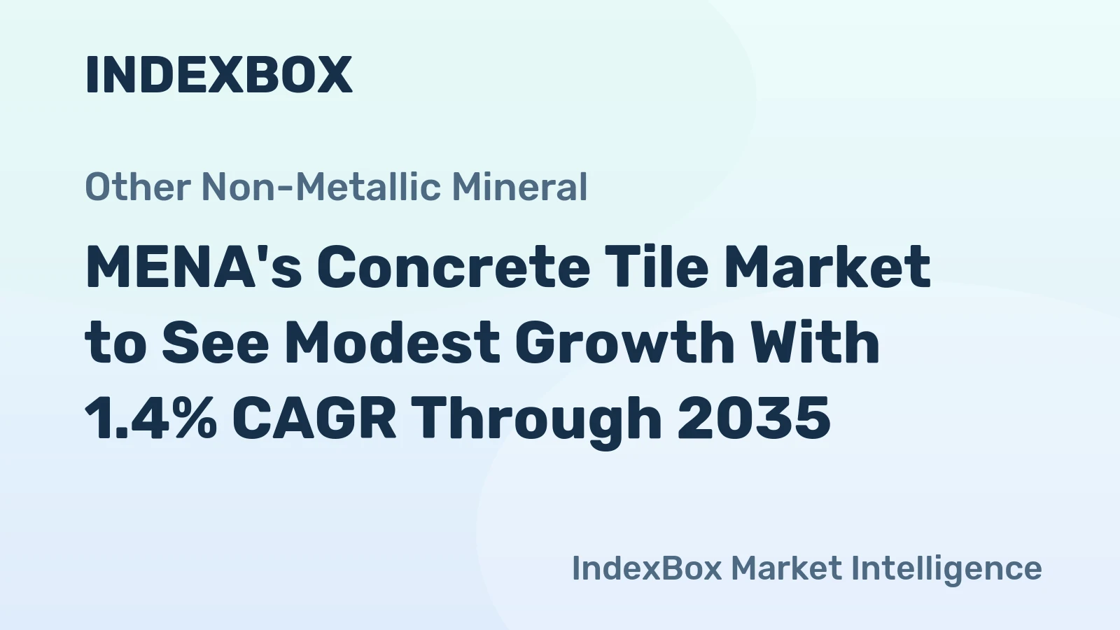 MENA's Concrete Tile Market to See Modest Growth With 1.4% CAGR Through 2035