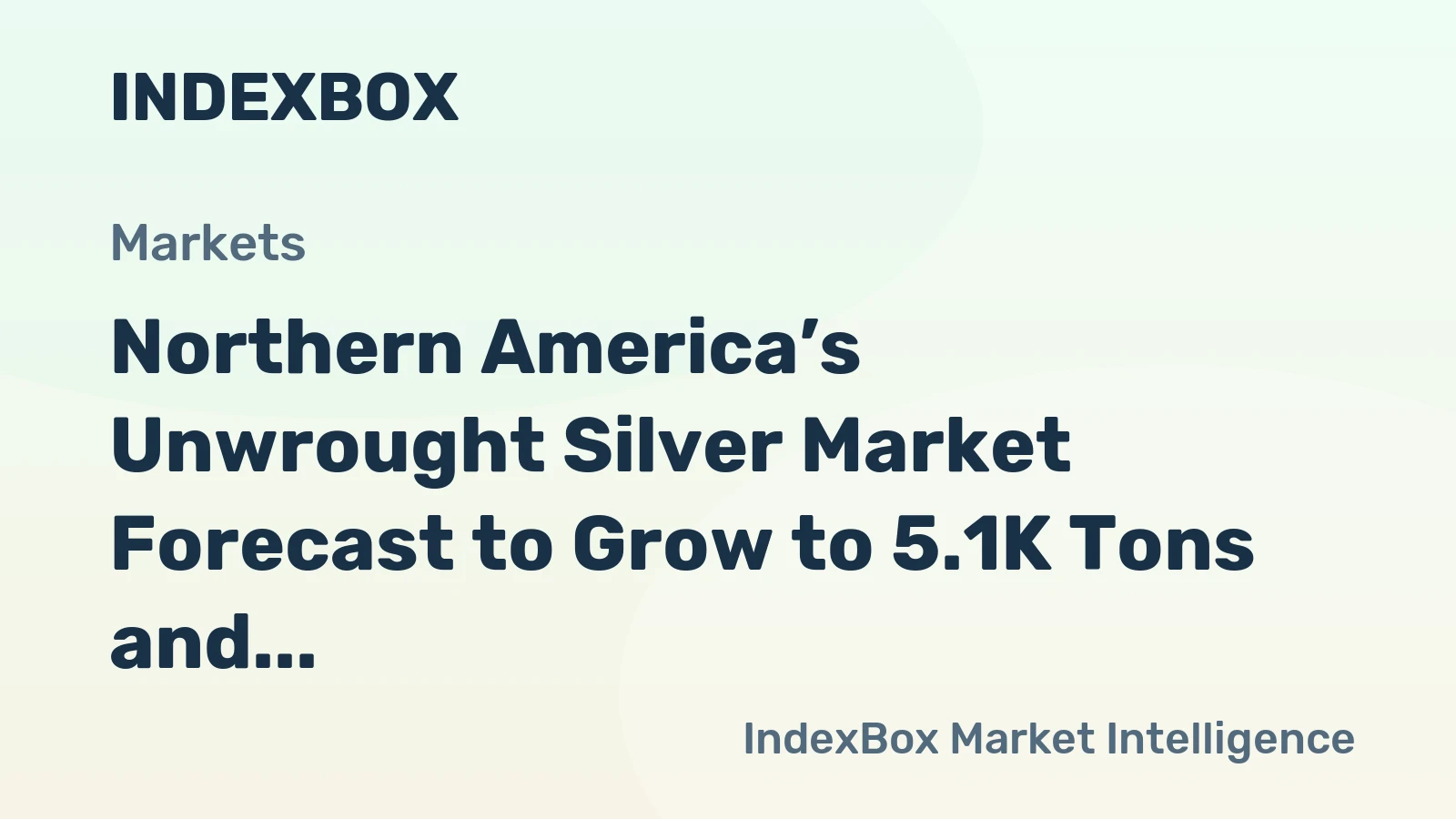 Northern America’s Unwrought Silver Market Forecast to Grow to 5.1K Tons and $4.1B by 2035
