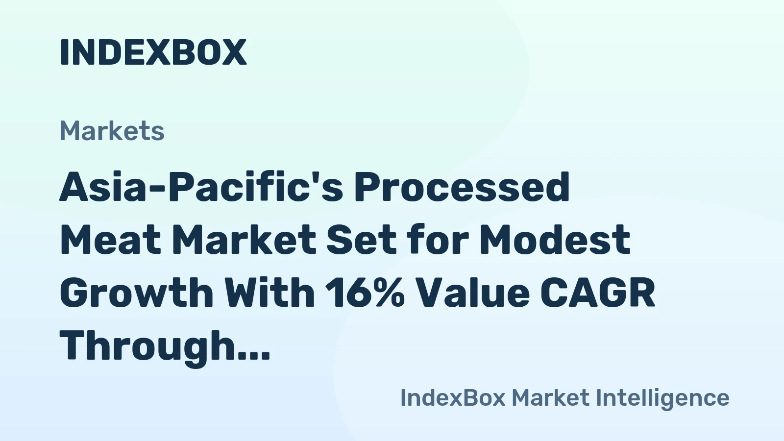 Asia-Pacific's Processed Meat Market Set for Modest Growth With 16% Value CAGR Through 2035