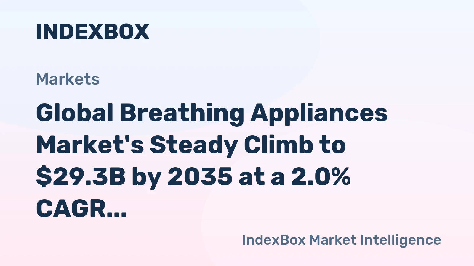 Global Breathing Appliances Market's Steady Climb to $29.3B by 2035 at a 2.0% CAGR