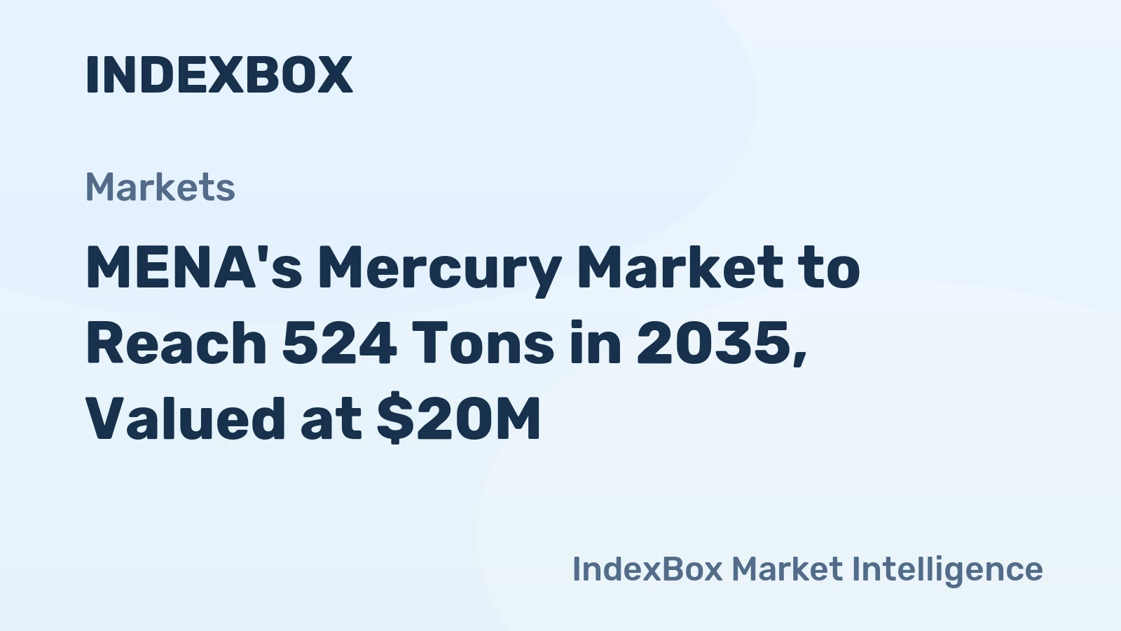 MENA's Mercury Market to Reach 524 Tons in 2035, Valued at $20M