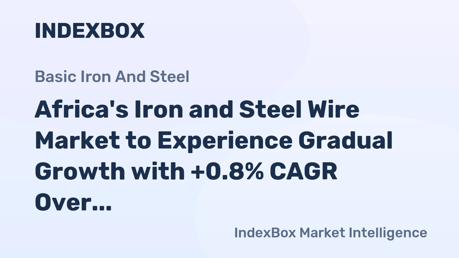 Africa's Iron and Steel Wire Market to Experience Gradual Growth with +0.8% CAGR Over Next Decade