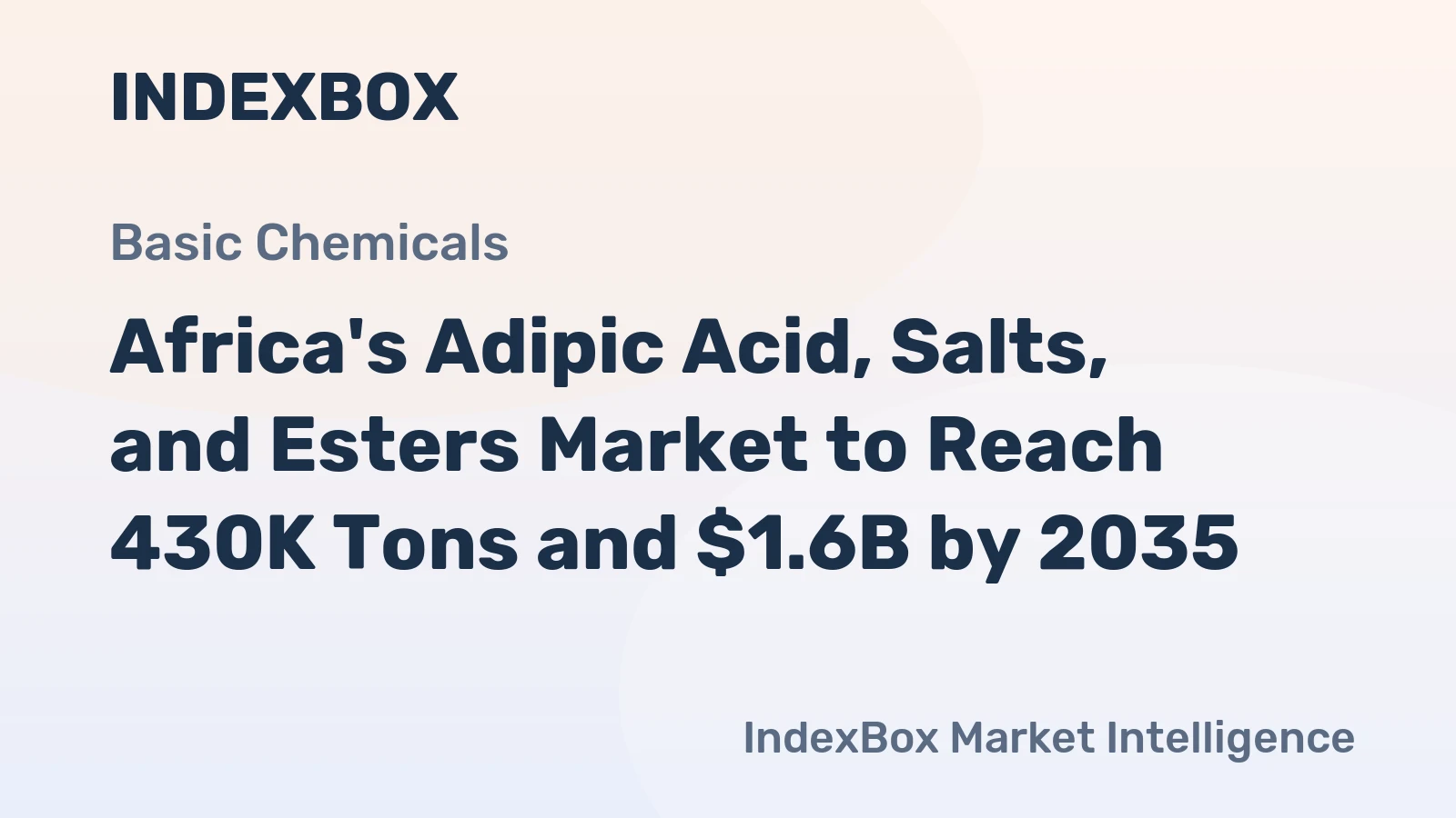 Africa's Adipic Acid, Salts, and Esters Market to Reach 430K Tons and $1.6B by 2035
