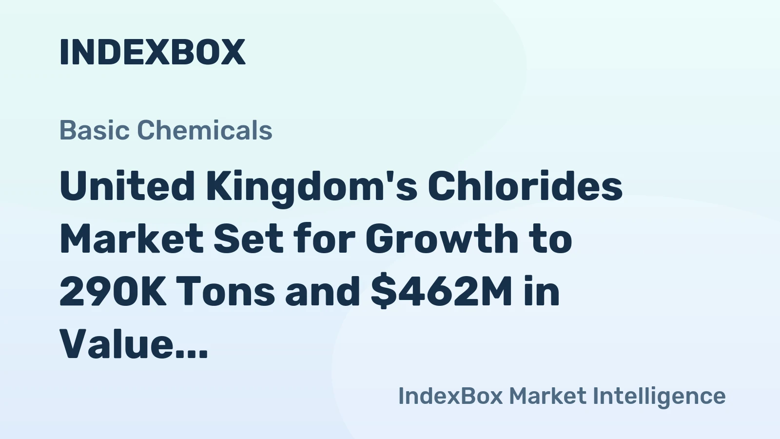 United Kingdom's Chlorides Market Set for Growth to 290K Tons and $462M in Value by 2035