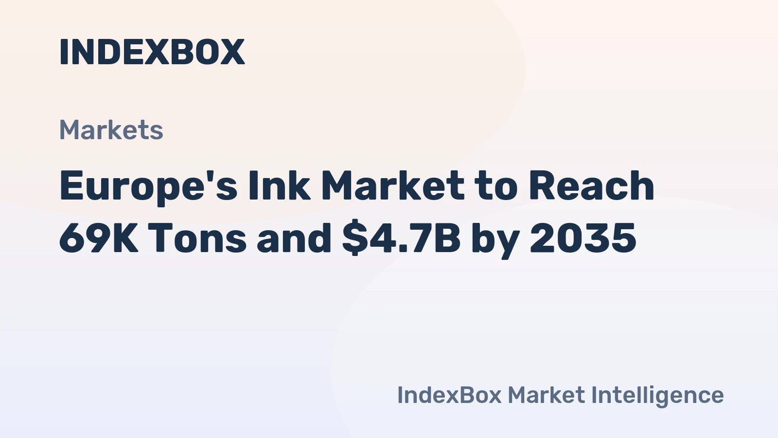 Europe's Ink Market to Reach 69K Tons and $4.7B by 2035
