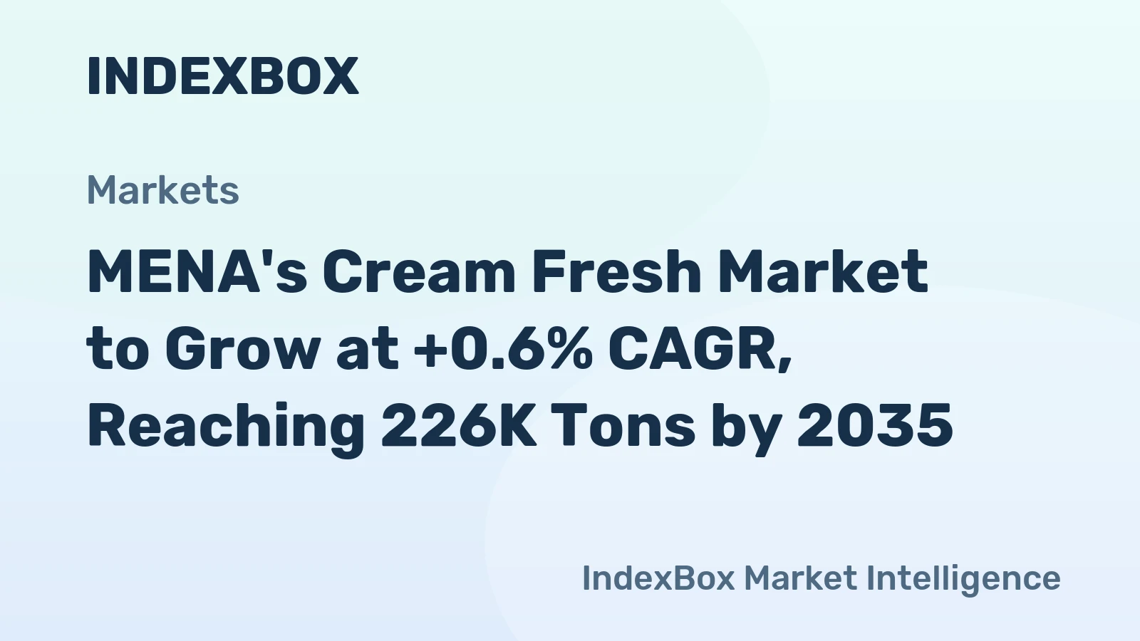 MENA's Cream Fresh Market to Grow at +0.6% CAGR, Reaching 226K Tons by 2035