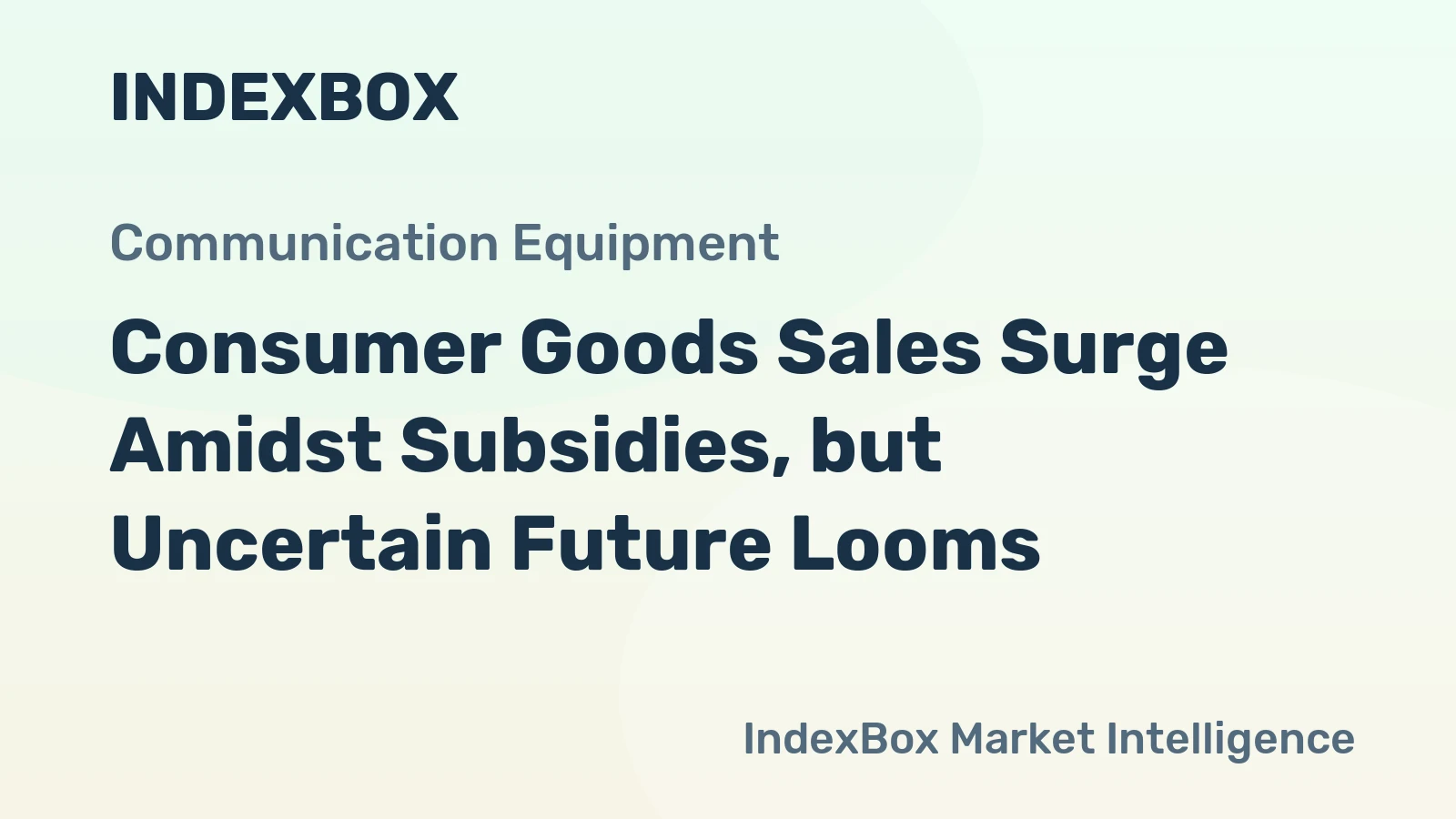 Consumer Goods Sales Surge Amidst Subsidies, but Uncertain Future Looms