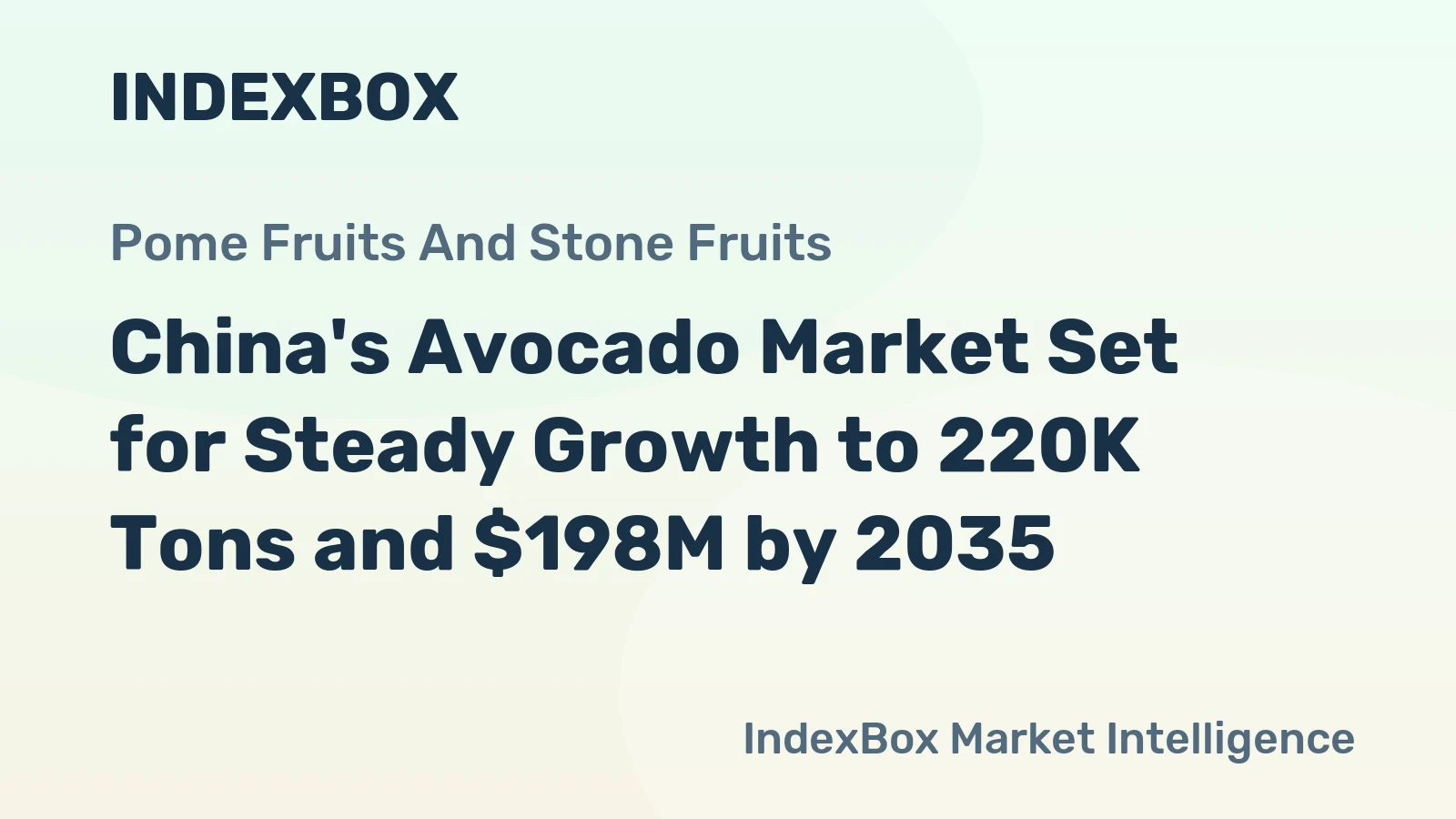 China's Avocado Market Set for Steady Growth to 220K Tons and $198M by 2035