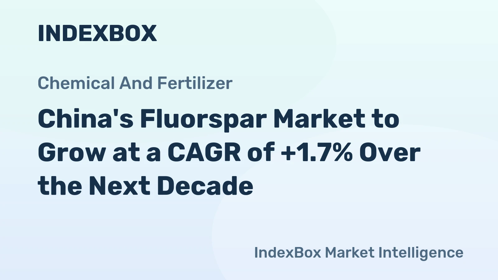 China's Fluorspar Market to Grow at a CAGR of +1.7% Over the Next Decade