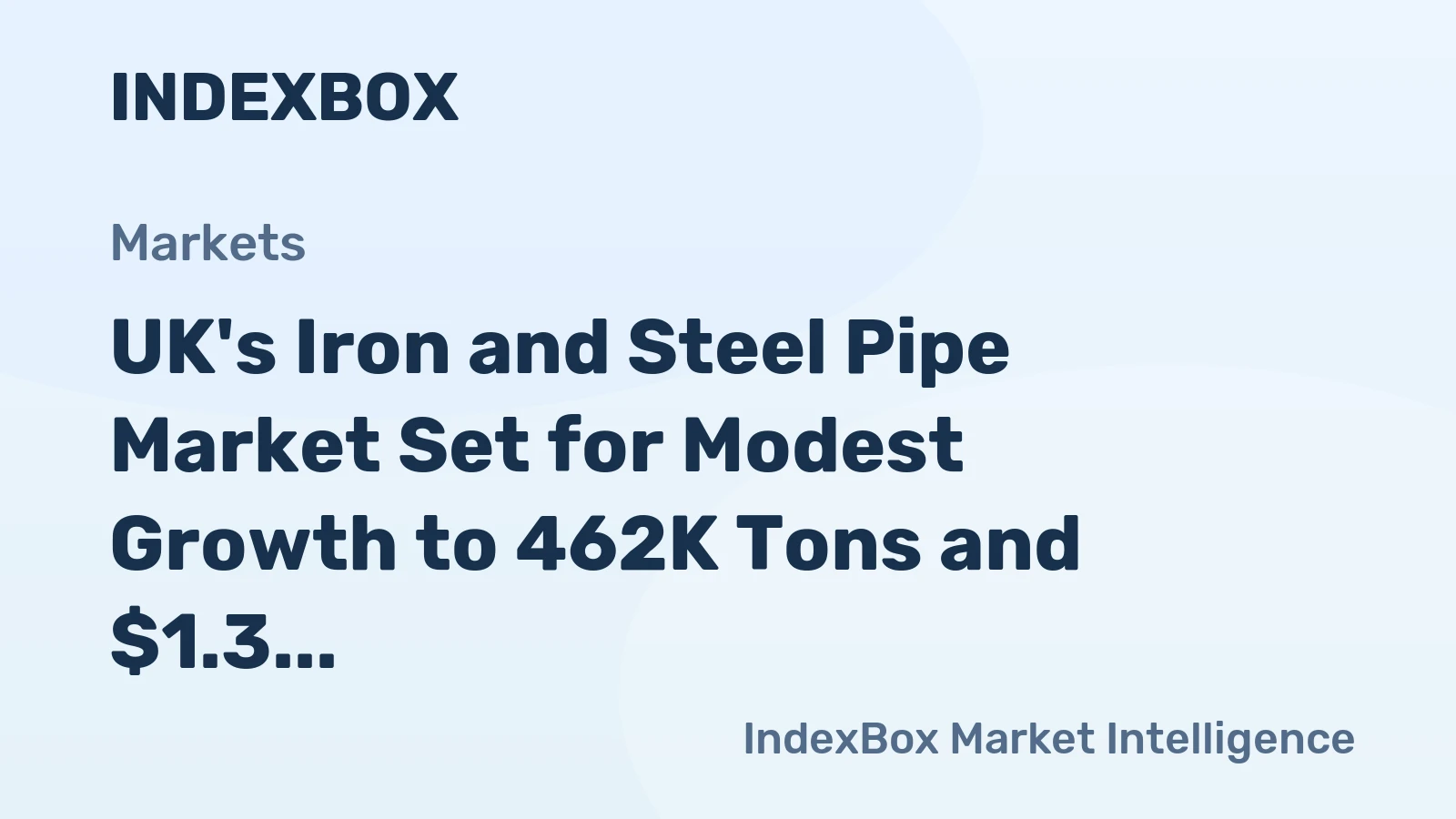 UK's Iron and Steel Pipe Market Set for Modest Growth to 462K Tons and $1.3 Billion Value
