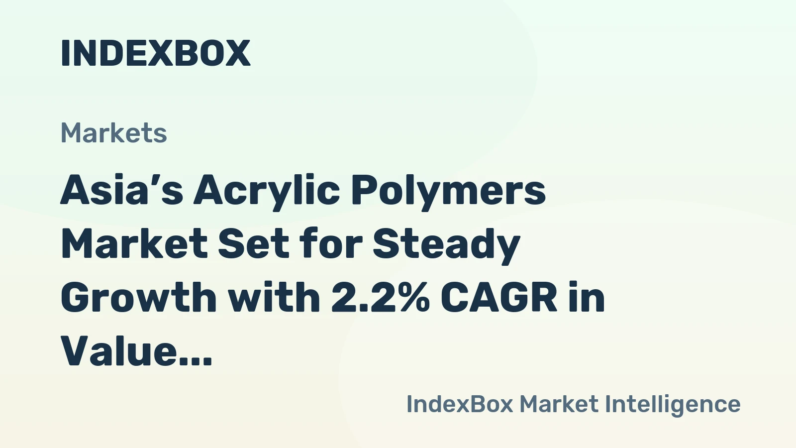 Asia’s Acrylic Polymers Market Set for Steady Growth with 2.2% CAGR in Value