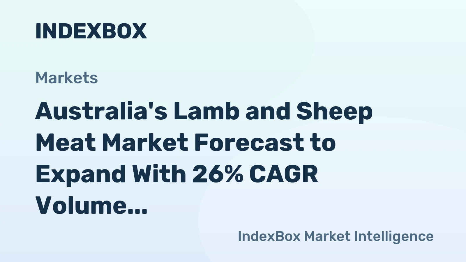 Australia's Lamb and Sheep Meat Market Forecast to Expand With 26% CAGR Volume Growth Through 2035