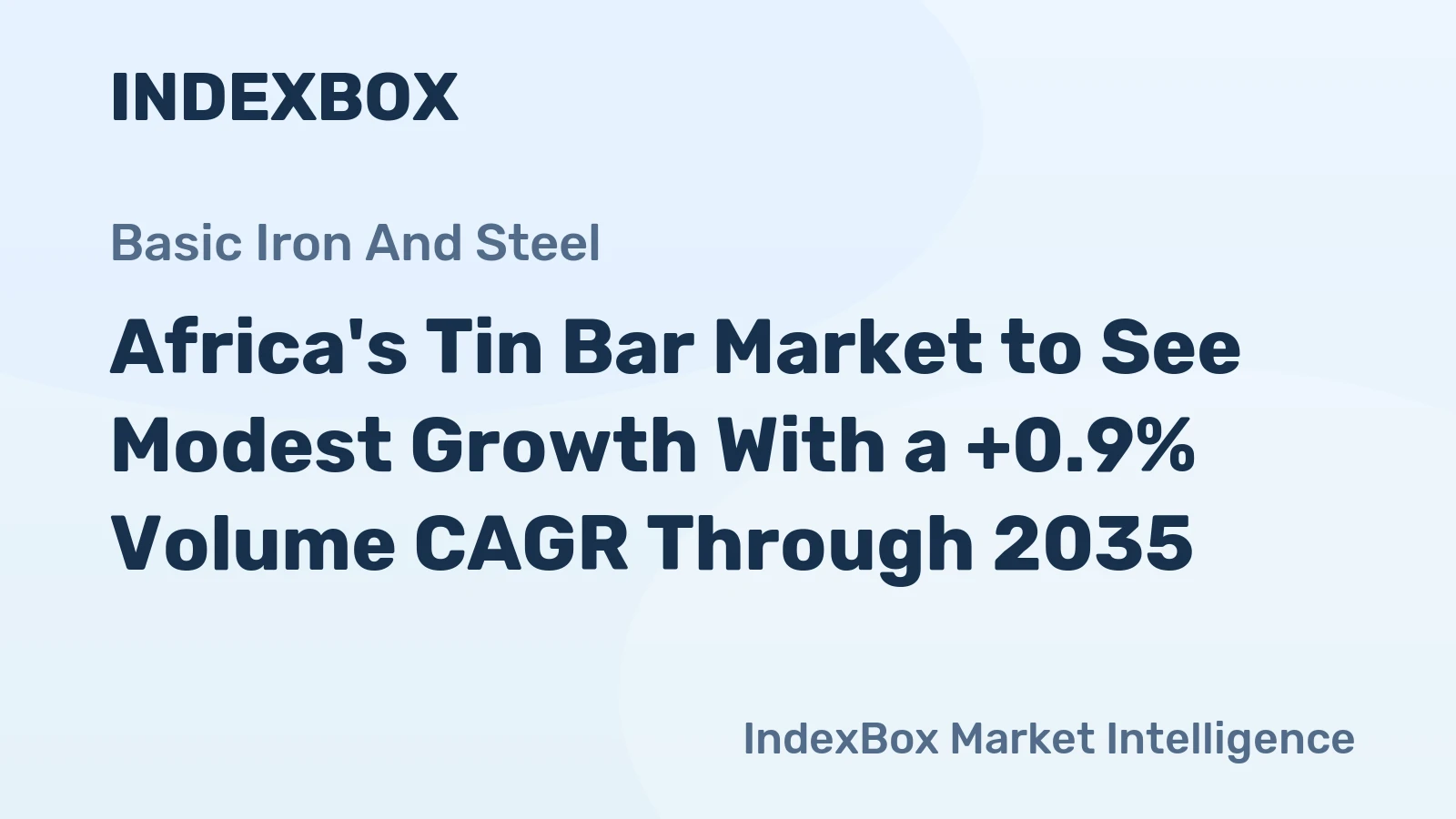 Africa's Tin Bar Market to See Modest Growth With a +0.9% Volume CAGR Through 2035