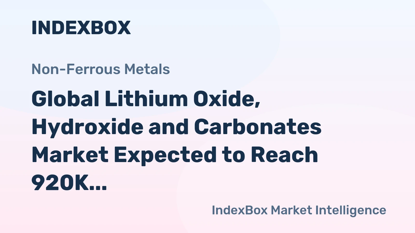 Global Lithium Oxide, Hydroxide and Carbonates Market Expected to Reach 920K Tons in Volume and $16.1B in Value by 2035