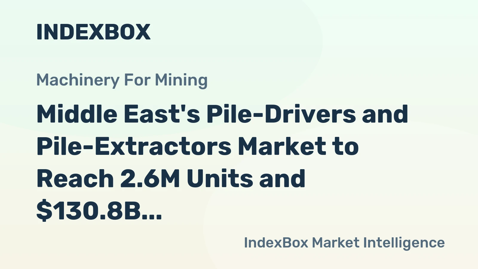 Middle East's Pile-Drivers and Pile-Extractors Market to Reach 2.6M Units and $130.8B by 2035