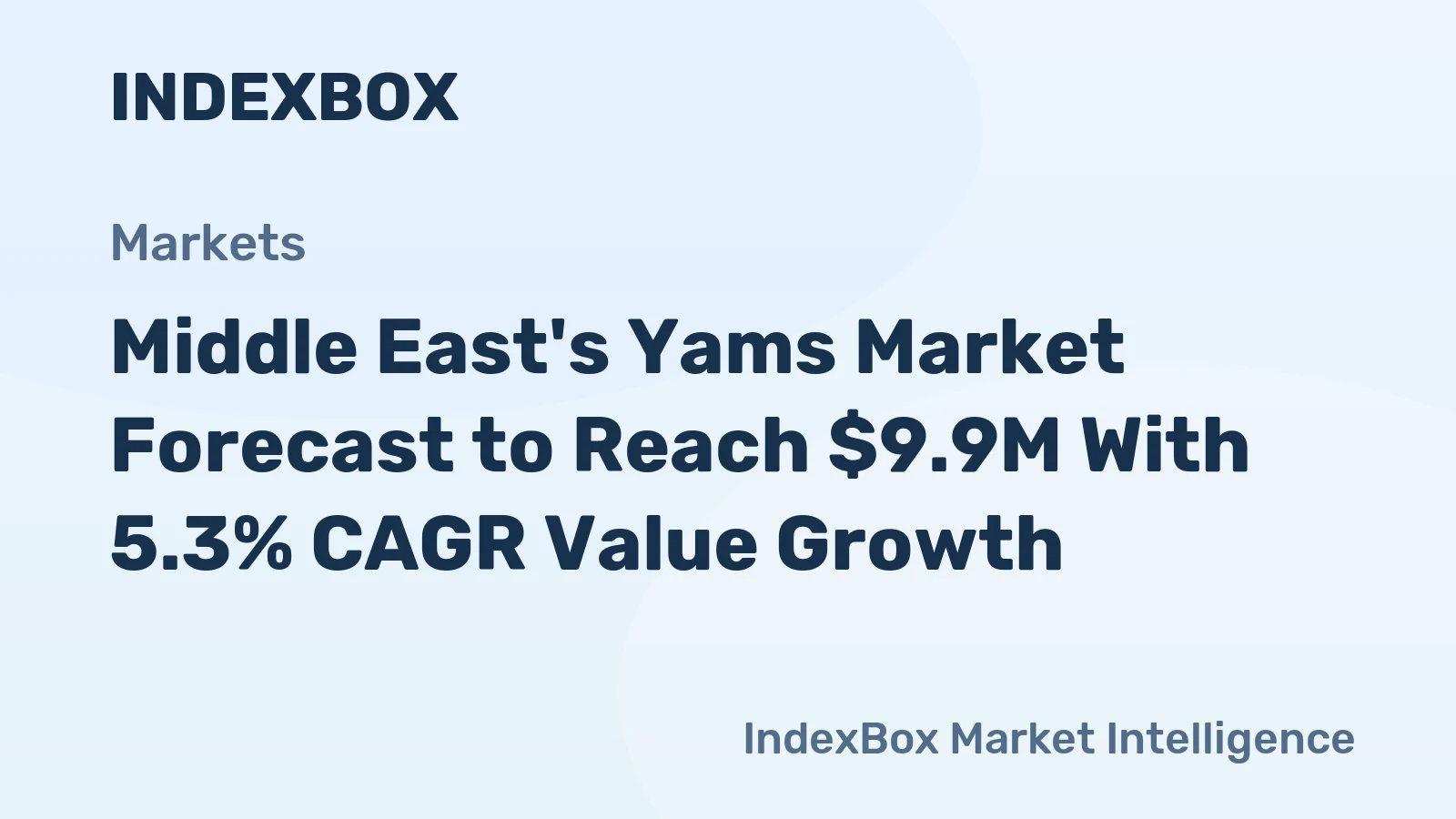 Middle East's Yams Market Forecast to Reach $9.9M With 5.3% CAGR Value Growth