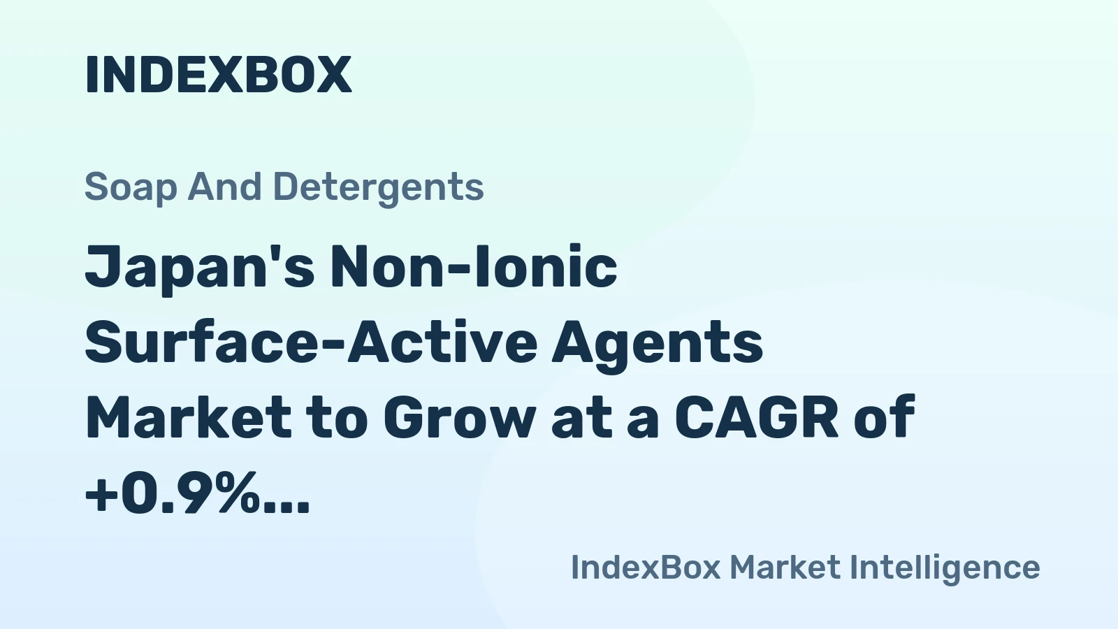 Japan's Non-Ionic Surface-Active Agents Market to Grow at a CAGR of +0.9% Over Next Decade