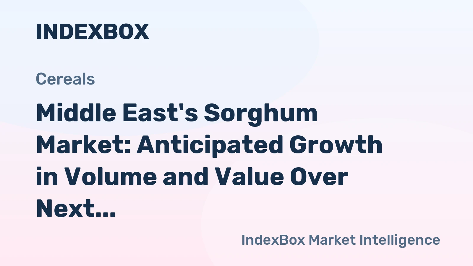 Middle East's Sorghum Market: Anticipated Growth in Volume and Value Over Next Decade