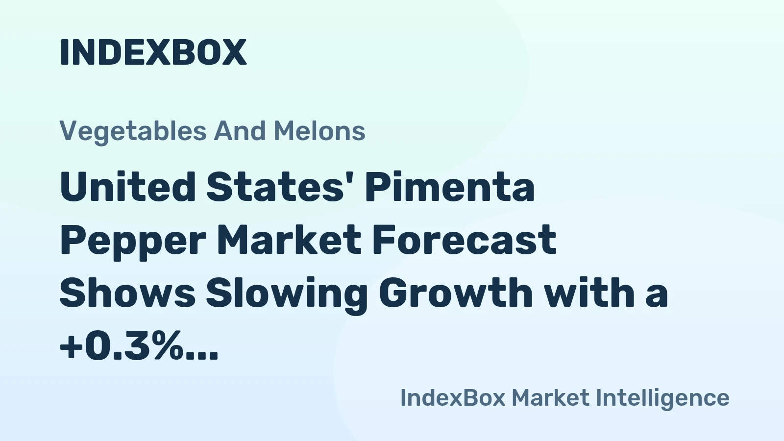 United States' Pimenta Pepper Market Forecast Shows Slowing Growth with a +0.3% Volume CAGR