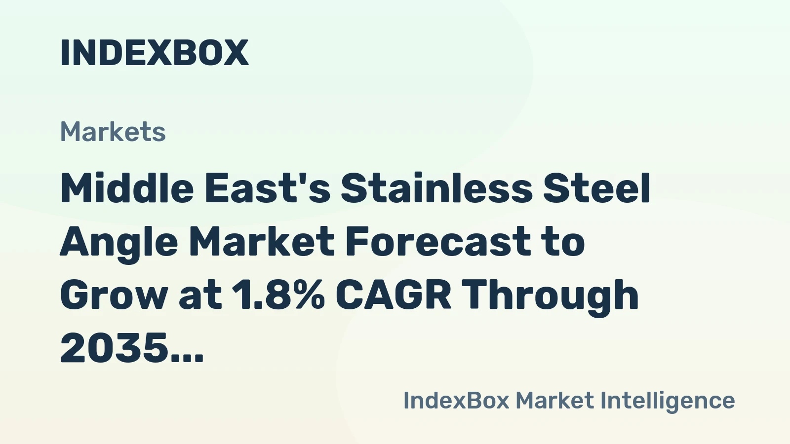Middle East's Stainless Steel Angle Market Forecast to Grow at 1.8% CAGR Through 2035