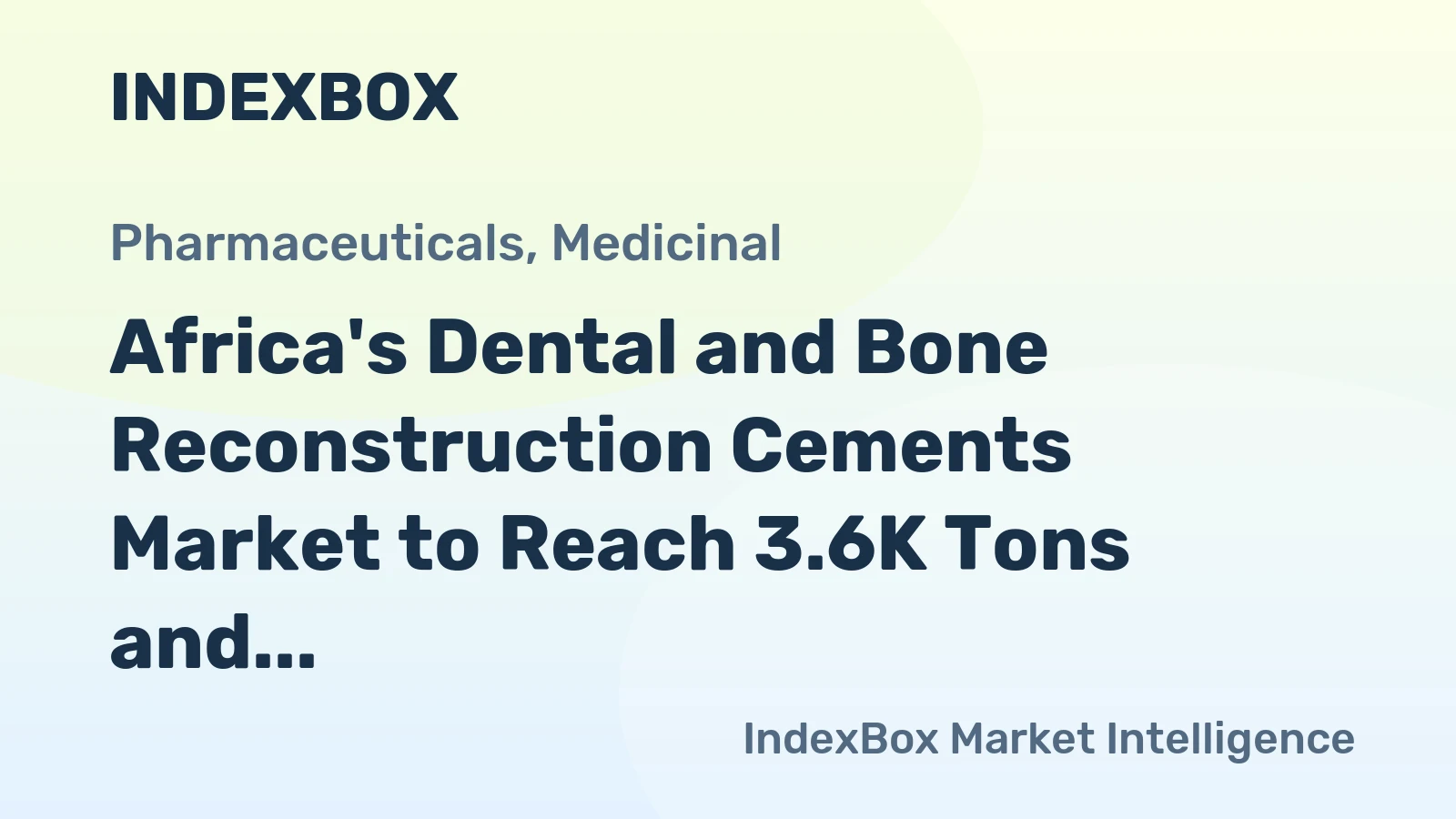 Africa's Dental and Bone Reconstruction Cements Market to Reach 3.6K Tons and $269M by 2035