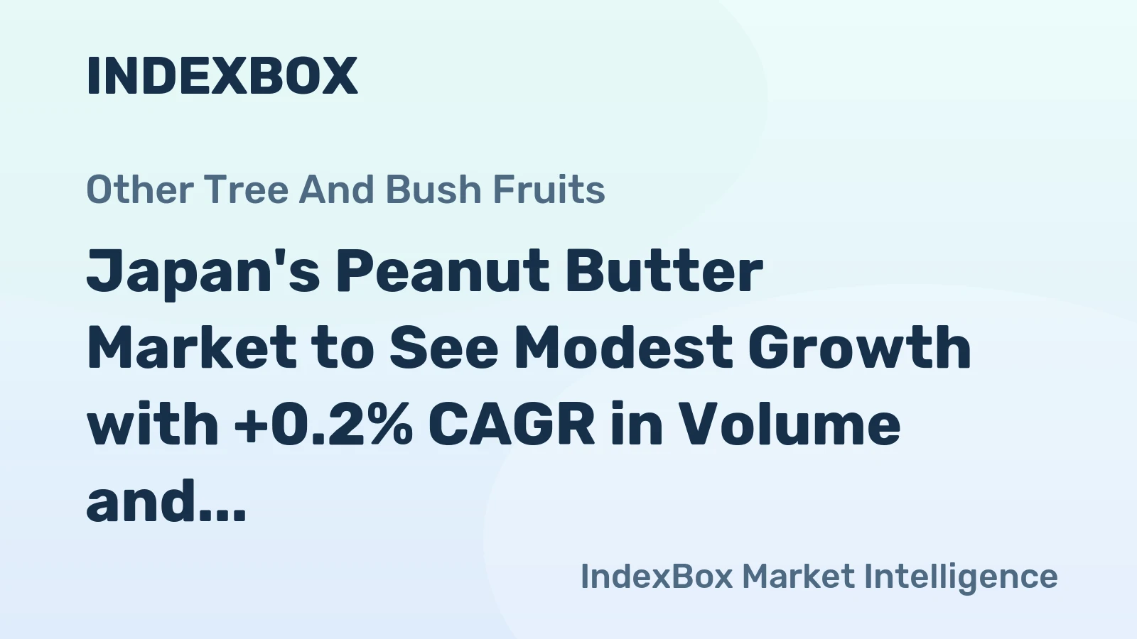Japan's Peanut Butter Market to See Modest Growth with +0.2% CAGR in Volume and +0.3% CAGR in Value by 2035