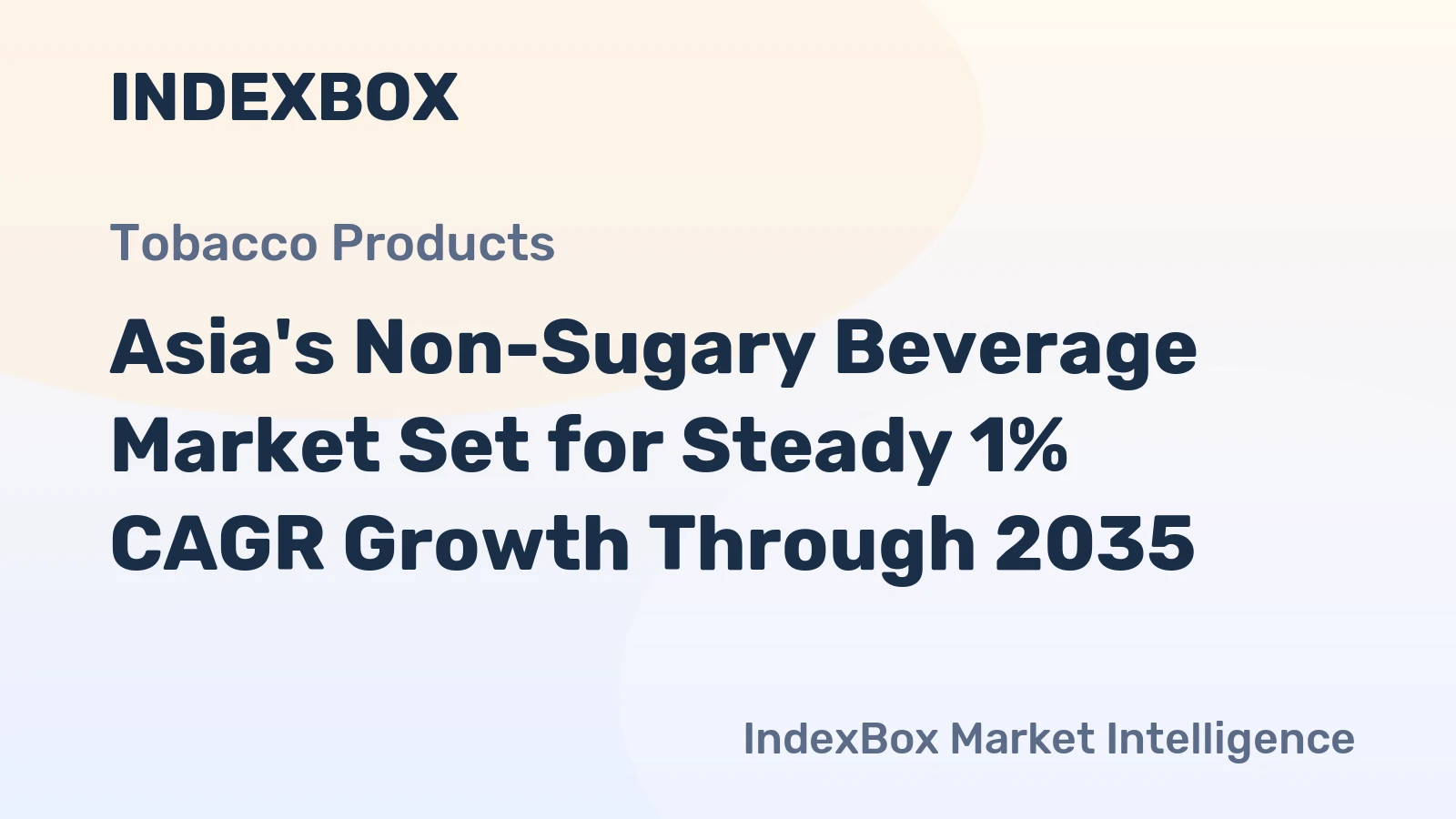 Asia's Non-Sugary Beverage Market Set for Steady 1% CAGR Growth Through 2035