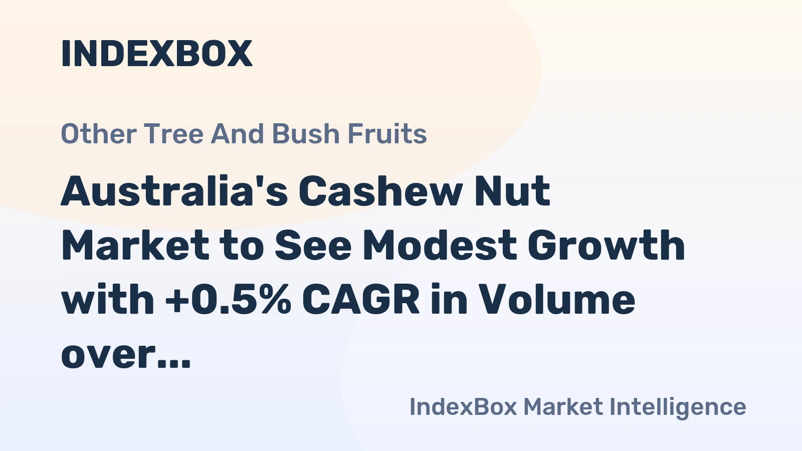 Australia's Cashew Nut Market to See Modest Growth with +0.5% CAGR in Volume over Next Decade