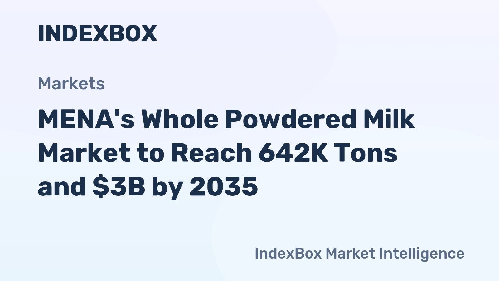 MENA's Whole Powdered Milk Market to Reach 642K Tons and $3B by 2035