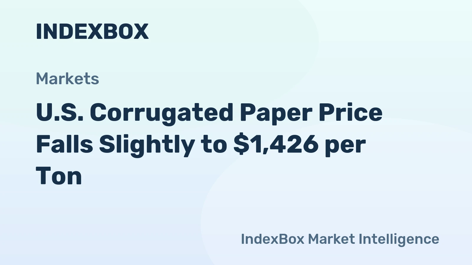 U.S. Corrugated Paper Price Falls Slightly to $1,426 per Ton