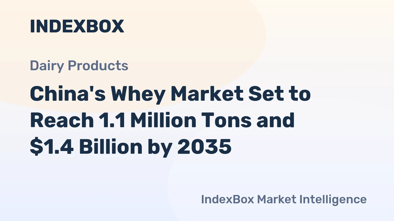 China's Whey Market Set to Reach 1.1 Million Tons and $1.4 Billion by 2035