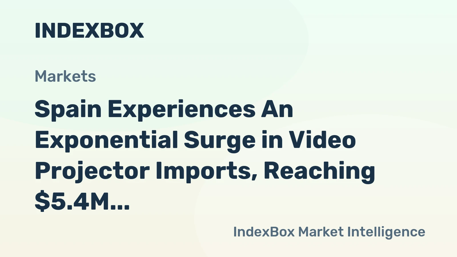 Spain Experiences An Exponential Surge in Video Projector Imports, Reaching $5.4M in September 2023.