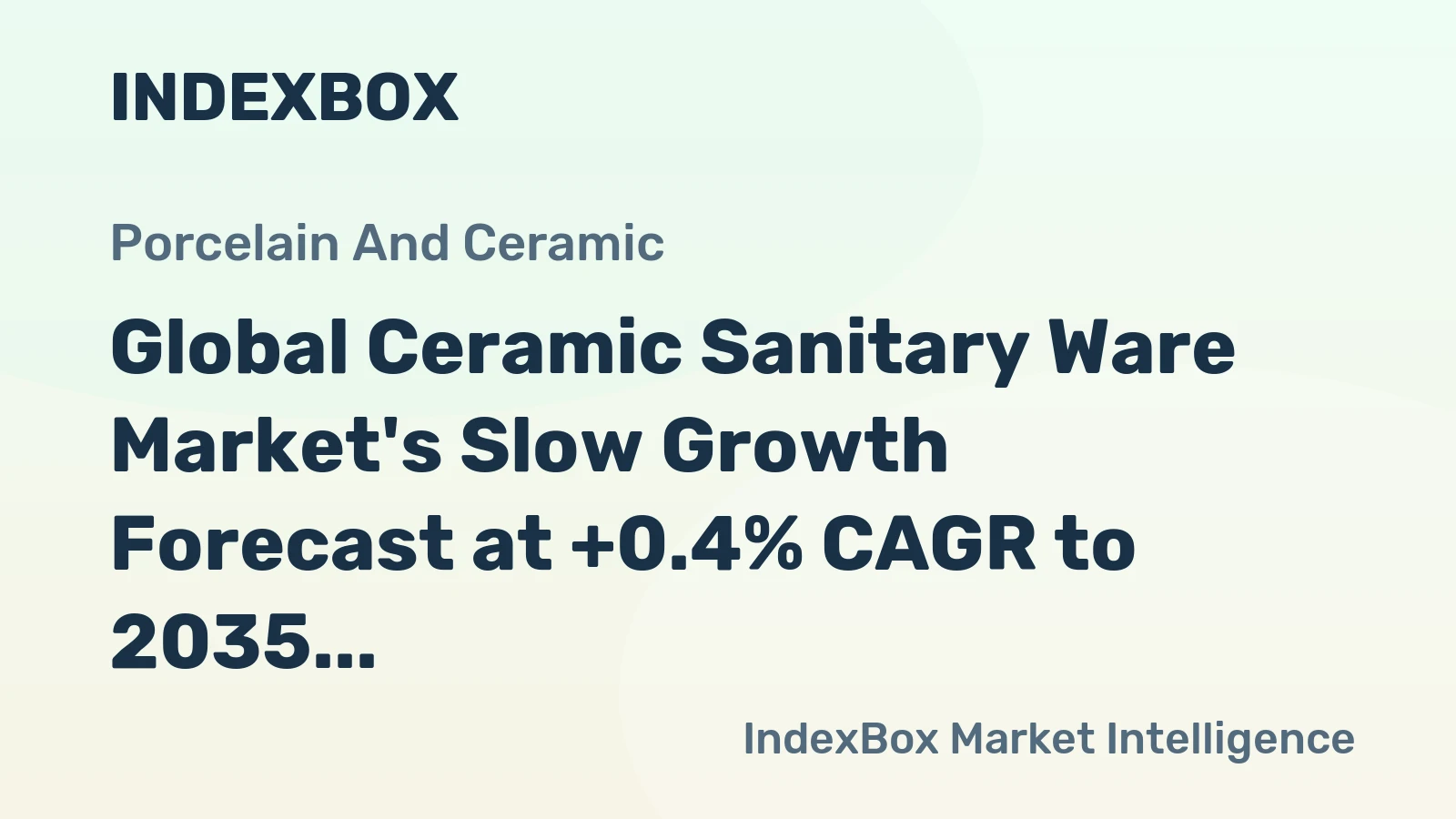Global Ceramic Sanitary Ware Market's Slow Growth Forecast at +0.4% CAGR to 2035