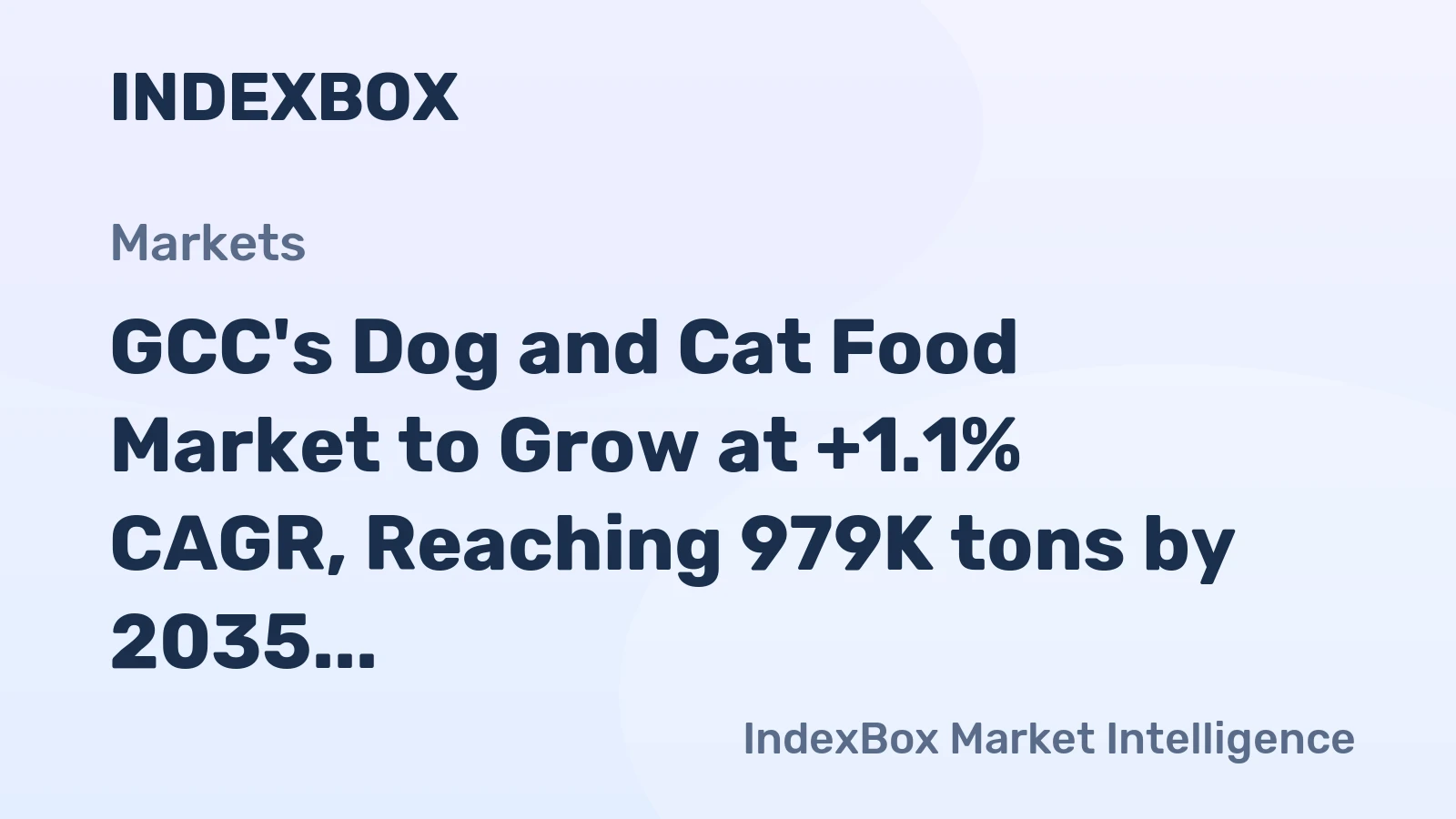GCC's Dog and Cat Food Market to Grow at +1.1% CAGR, Reaching 979K tons by 2035