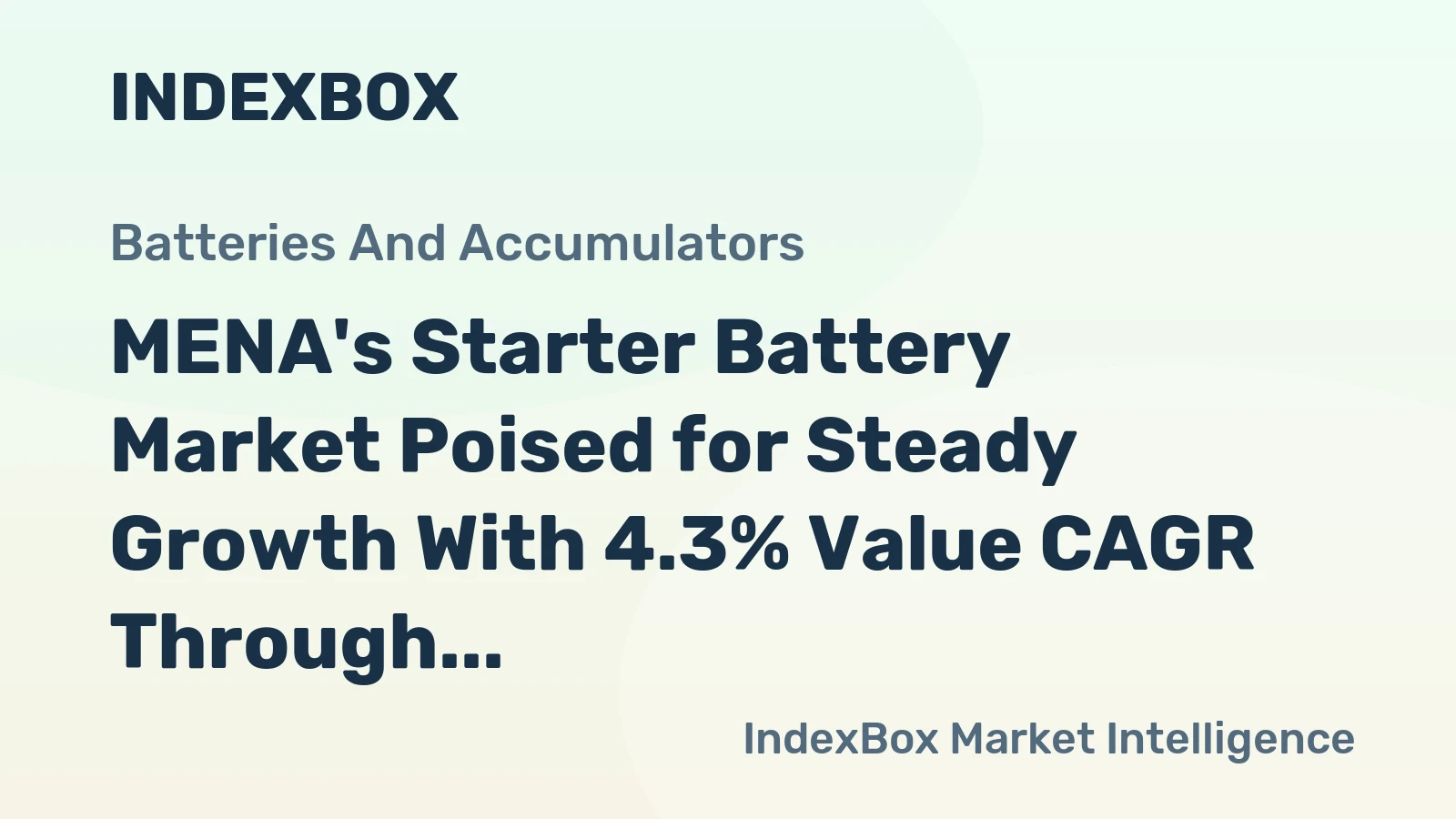 MENA's Starter Battery Market Poised for Steady Growth With 4.3% Value CAGR Through 2035