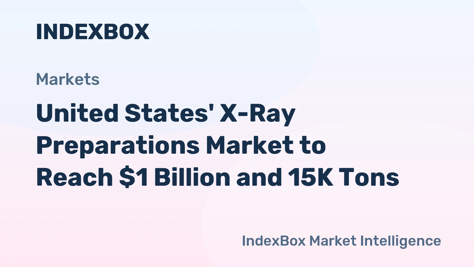 United States' X-Ray Preparations Market to Reach $1 Billion and 15K Tons