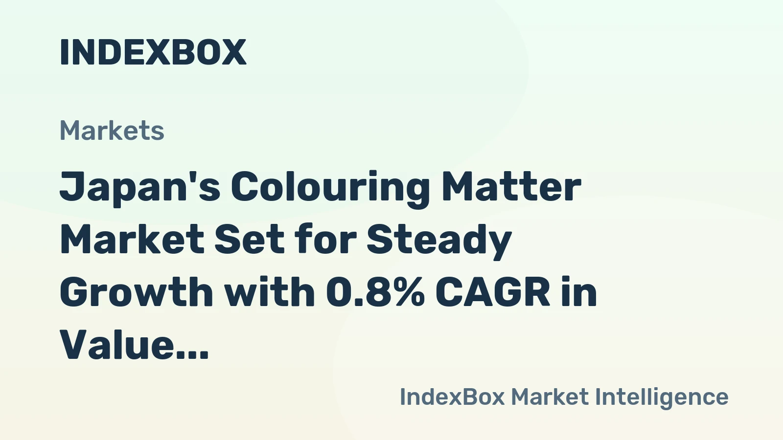 Japan's Colouring Matter Market Set for Steady Growth with 0.8% CAGR in Value
