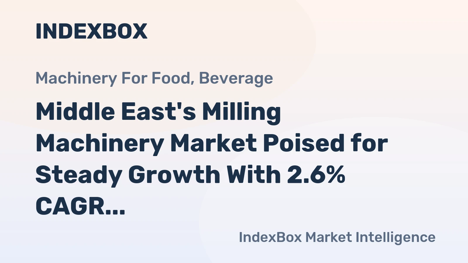 Middle East's Milling Machinery Market Poised for Steady Growth With 2.6% CAGR Through 2035