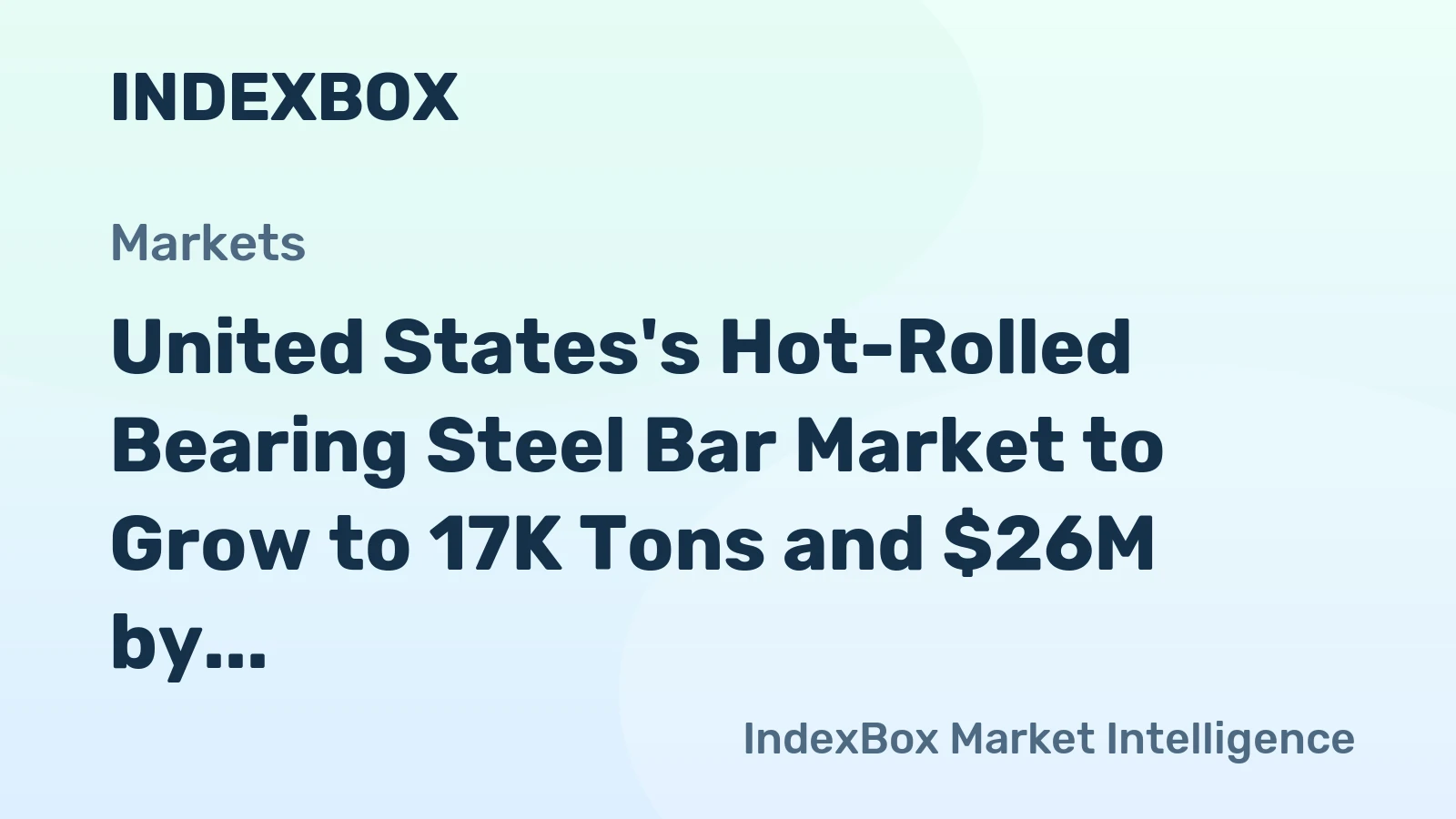 United States's Hot-Rolled Bearing Steel Bar Market to Grow to 17K Tons and $26M by 2035