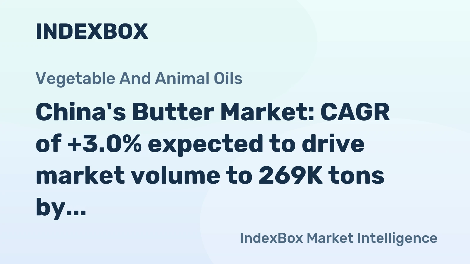 China's Butter Market: CAGR of +3.0% expected to drive market volume to 269K tons by 2035, reaching a market value of $1.9B