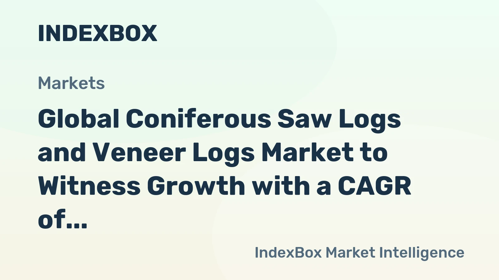 Global Coniferous Saw Logs and Veneer Logs Market to Witness Growth with a CAGR of +0.6% from 2024-2035, Reaching $97.4B