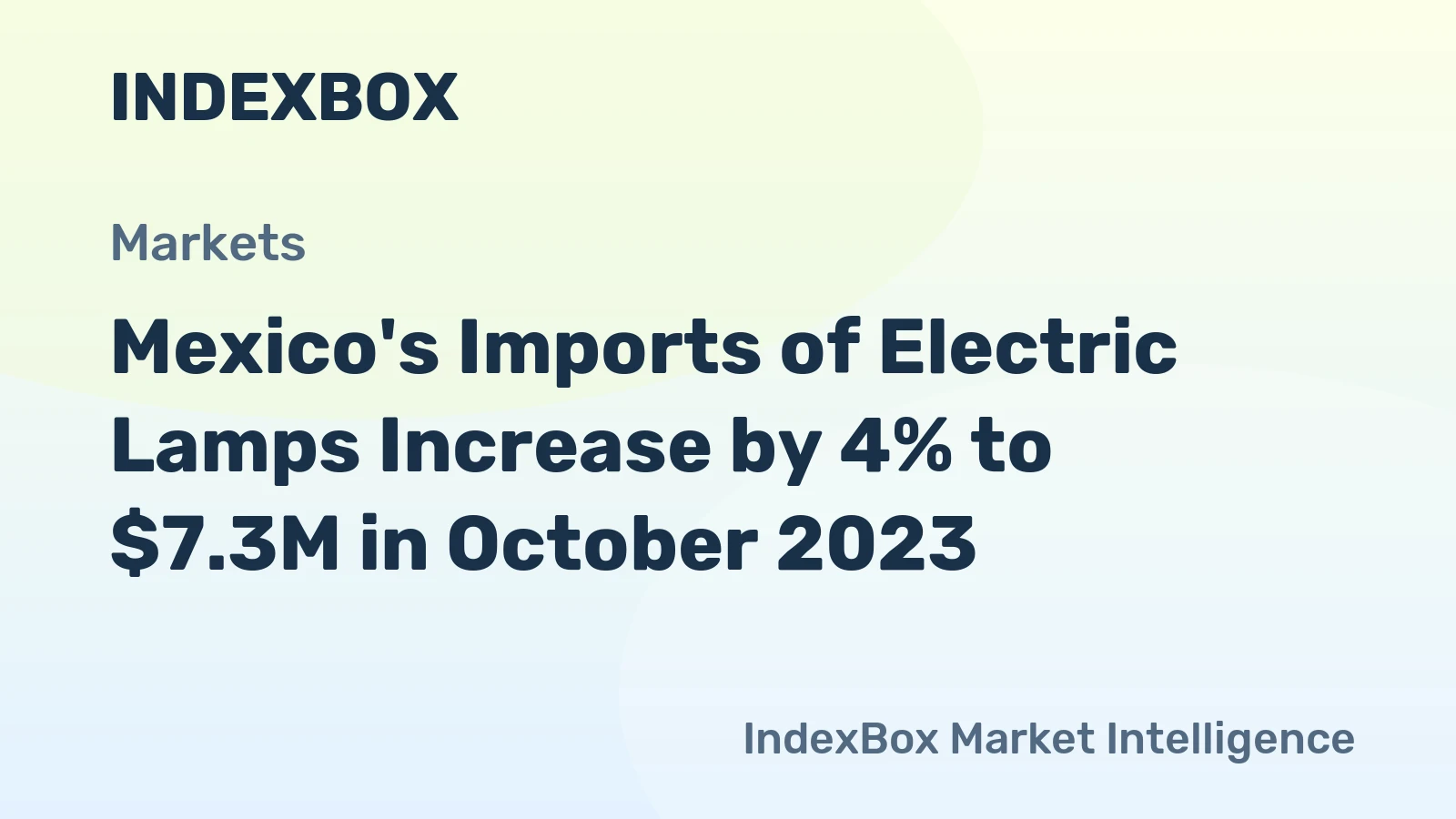 Mexico's Imports of Electric Lamps Increase by 4% to $7.3M in October 2023.