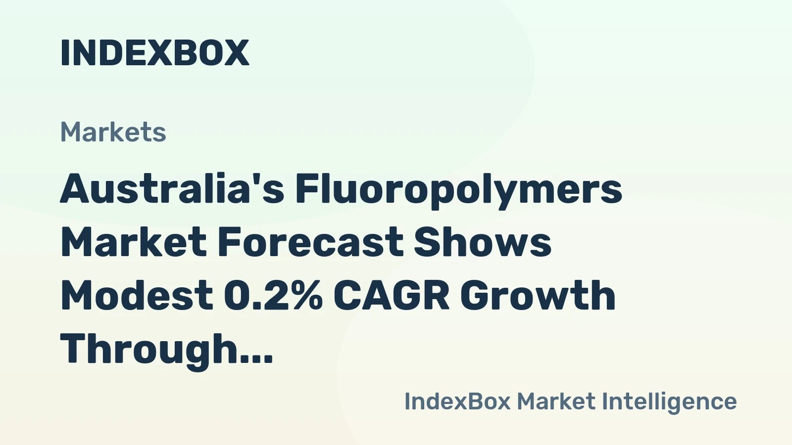 Australia's Fluoropolymers Market Forecast Shows Modest 0.2% CAGR Growth Through 2035