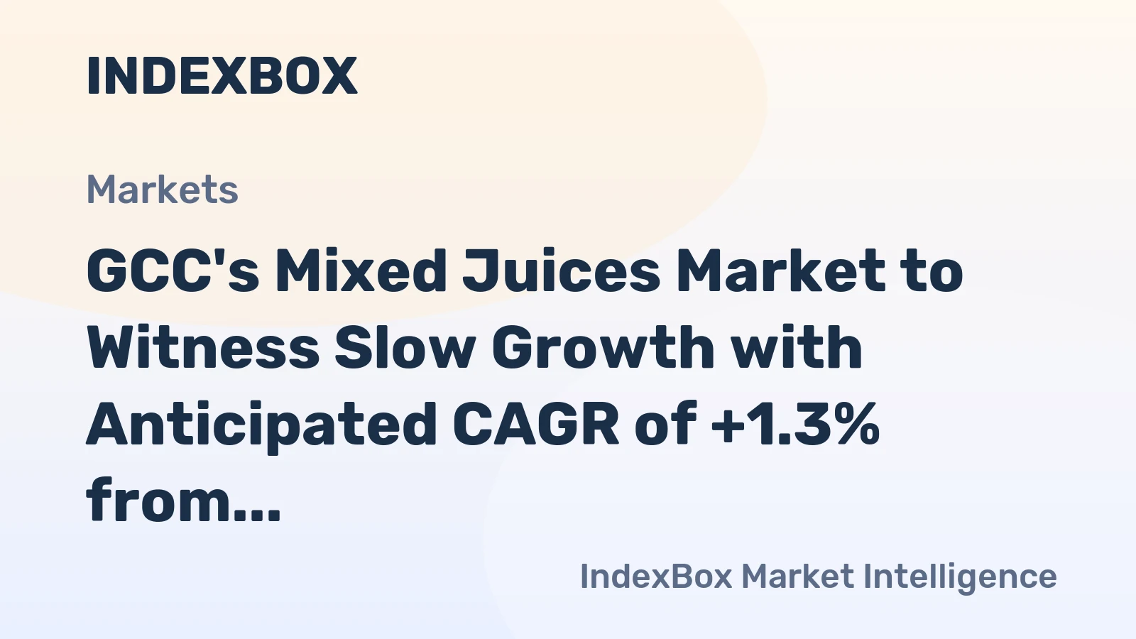 GCC's Mixed Juices Market to Witness Slow Growth with Anticipated CAGR of +1.3% from 2024 to 2035