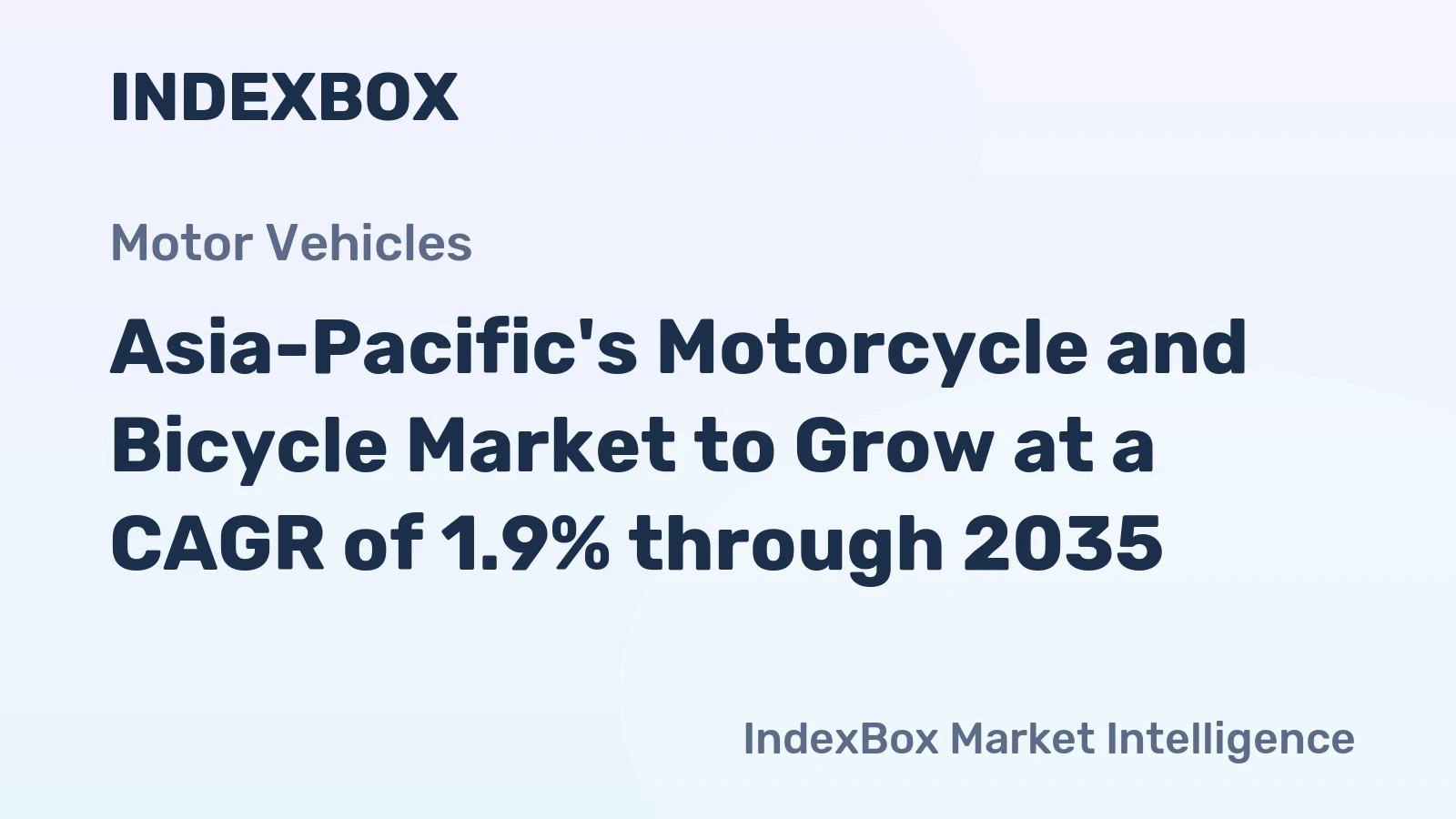 Asia-Pacific's Motorcycle and Bicycle Market to Grow at a CAGR of 1.9% through 2035