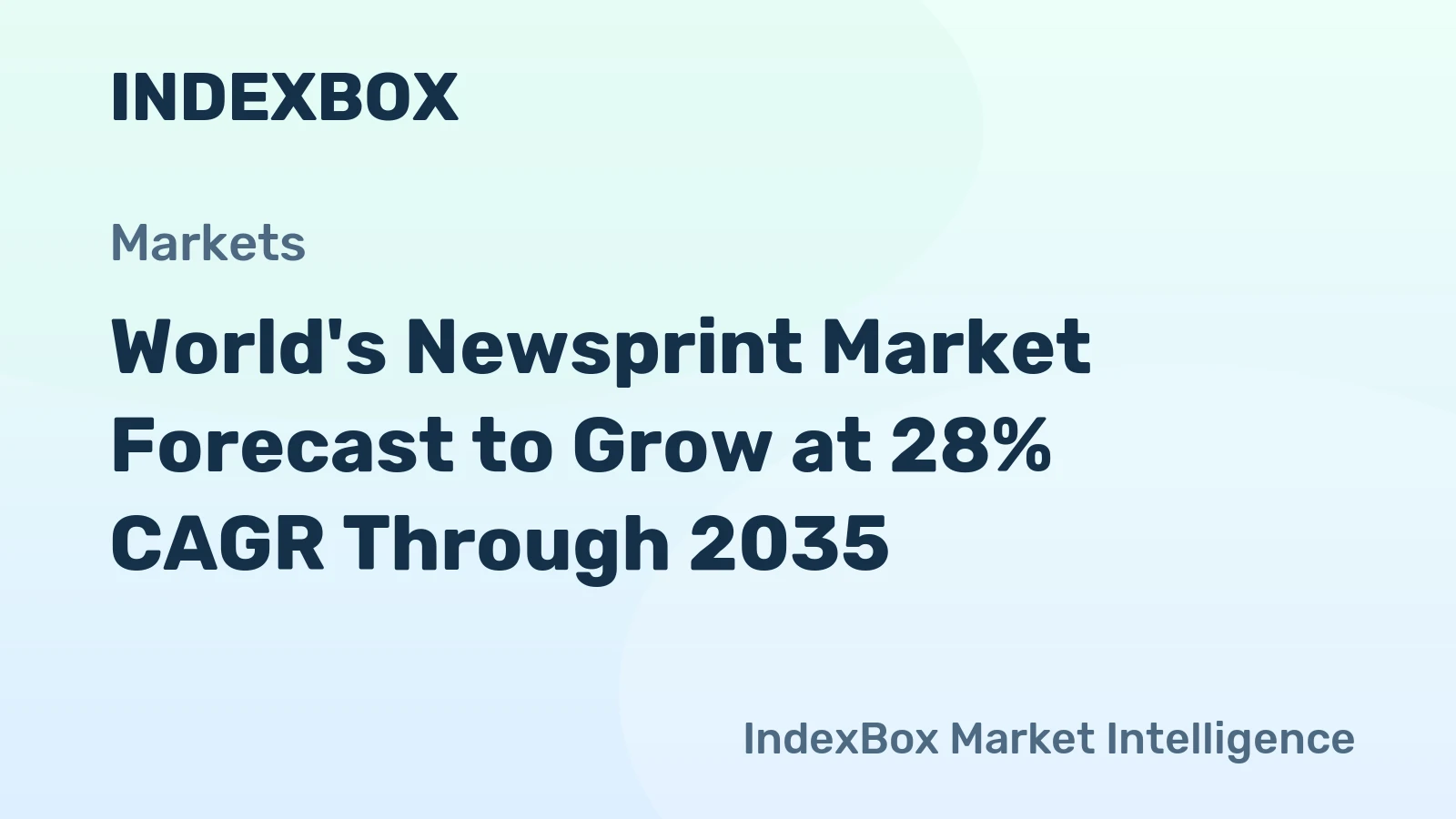 World's Newsprint Market Forecast to Grow at 28% CAGR Through 2035