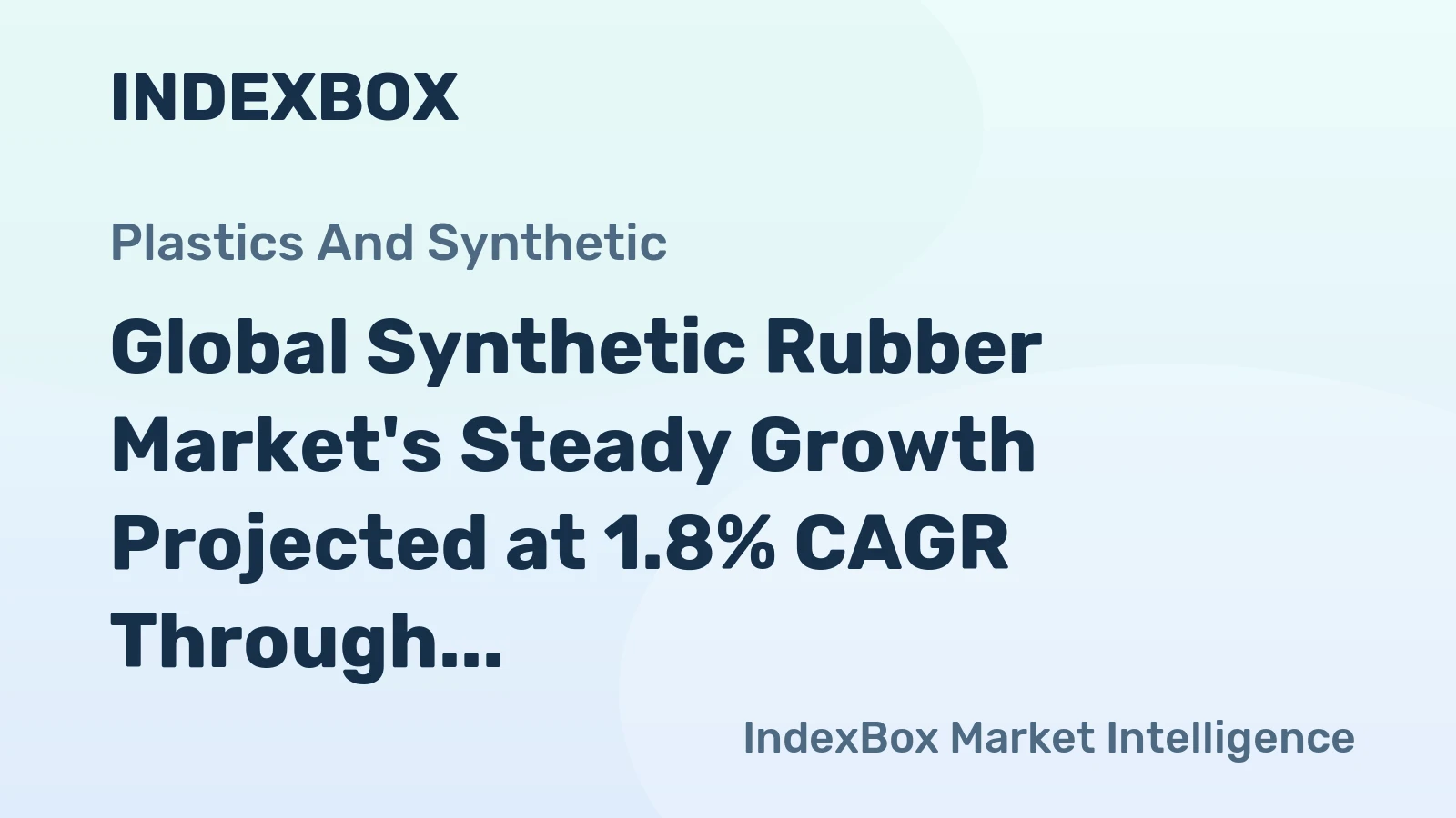 Global Synthetic Rubber Market's Steady Growth Projected at 1.8% CAGR Through 2035